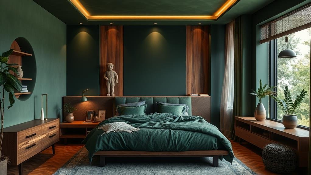 15 Modern Dark Green Bedroom Ideas