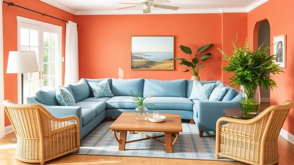 10 Modern Two Colour Combination For Living Rooms