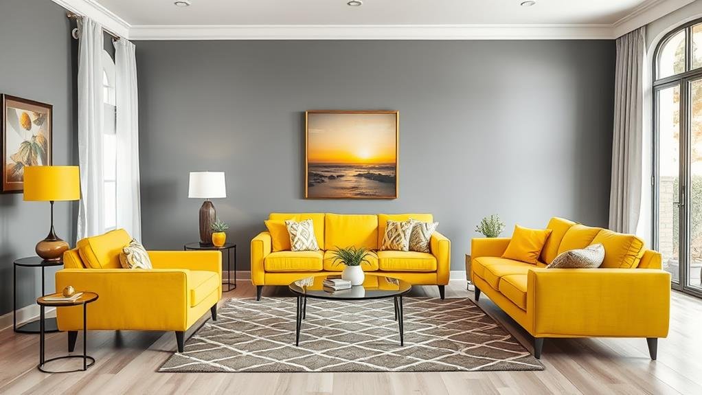 10 Grey Two Colour Combination For Living Room