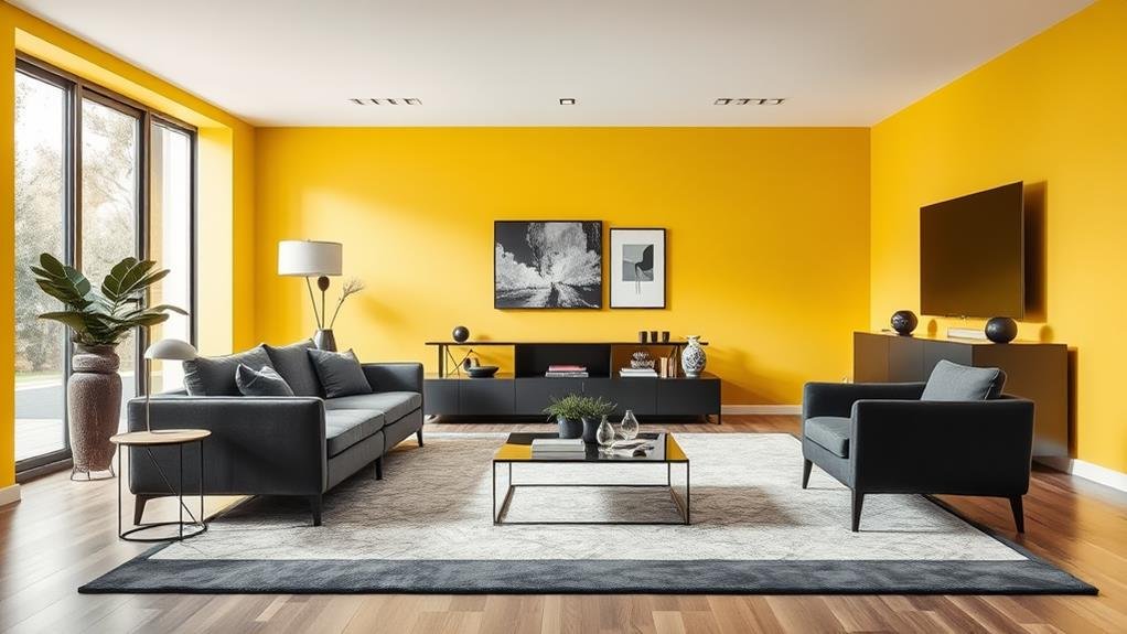 10 Modern Two Colour Combination For Living Rooms