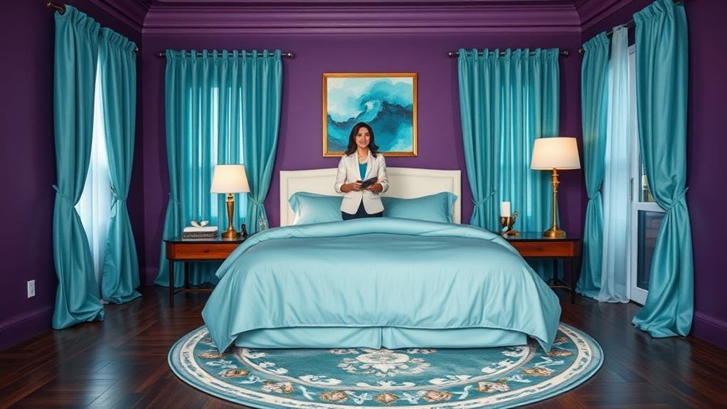 Purple Two Colour Combination For Bedroom Walls