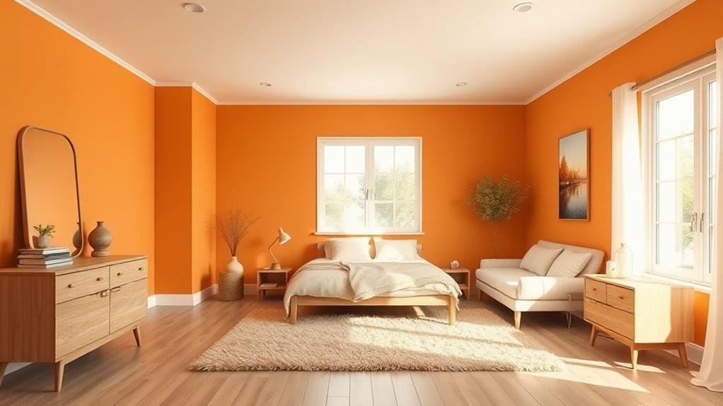 15 Orange Two Colour Combination For Bedroom Walls